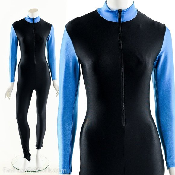 Pants & Jumpsuits | Colorblock Neoprene Jumpsuitblack Blue ...